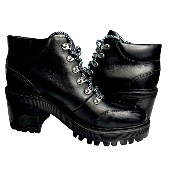 Marc Fisher | Shoes | Marc Fisher Lindy Black Leather Lace Up Boots ...